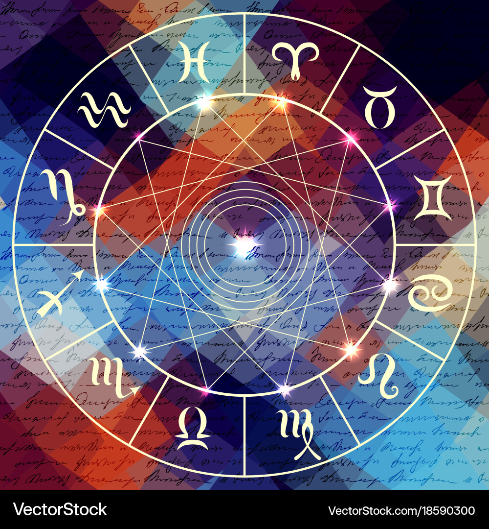 Magic circle with zodiacs sign Royalty Free Vector Image