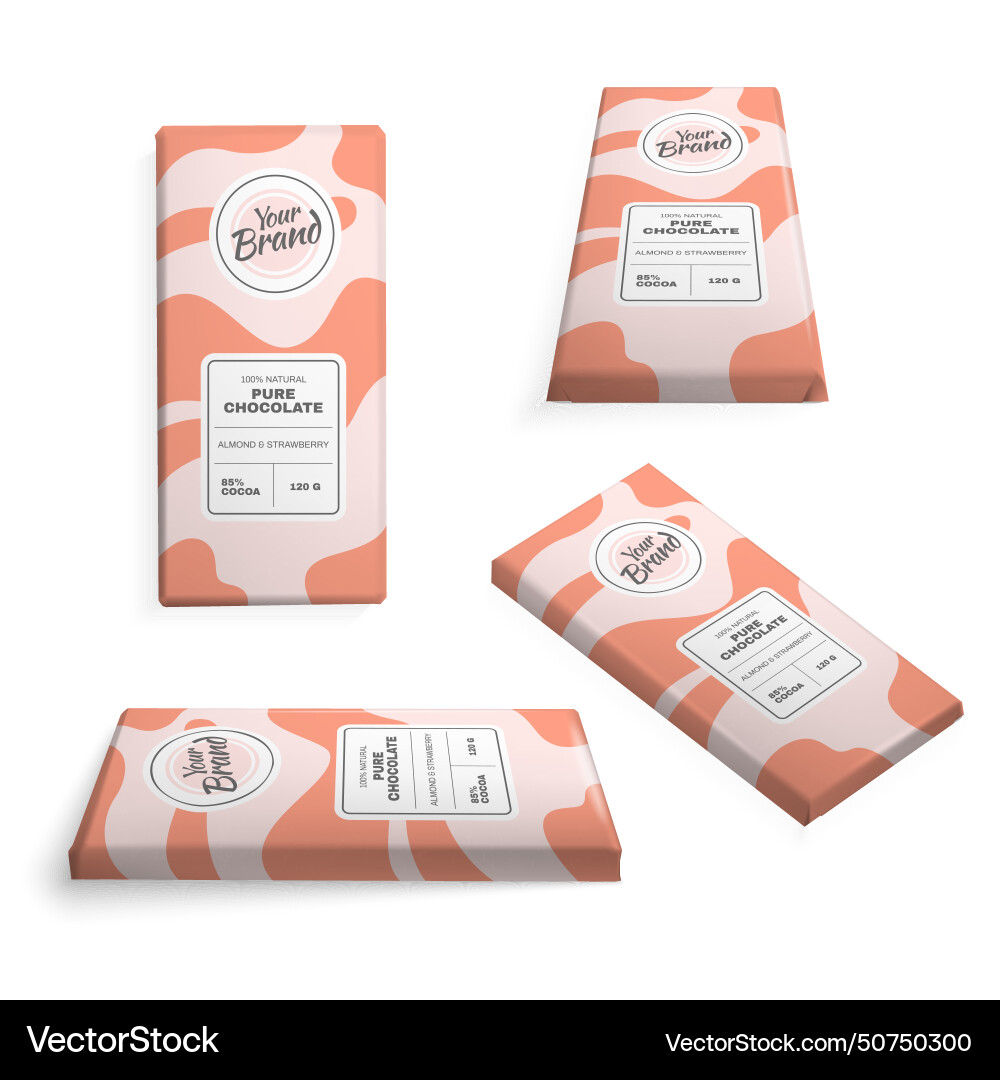 Realistic chocolate bar set Royalty Free Vector Image