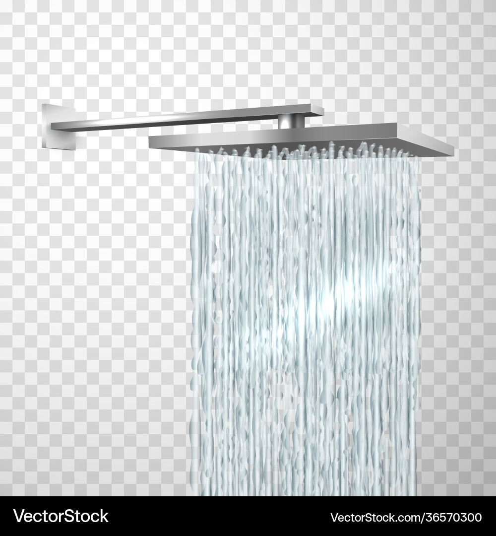 Shower head attached to wall in realistic style Vector Image