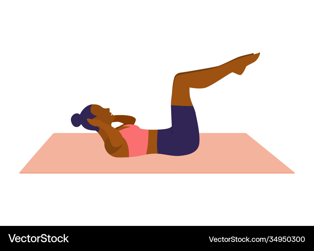 Silhouette woman doing exercises abs Royalty Free Vector