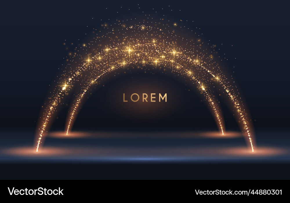 Abstract magic gold light background Royalty Free Vector