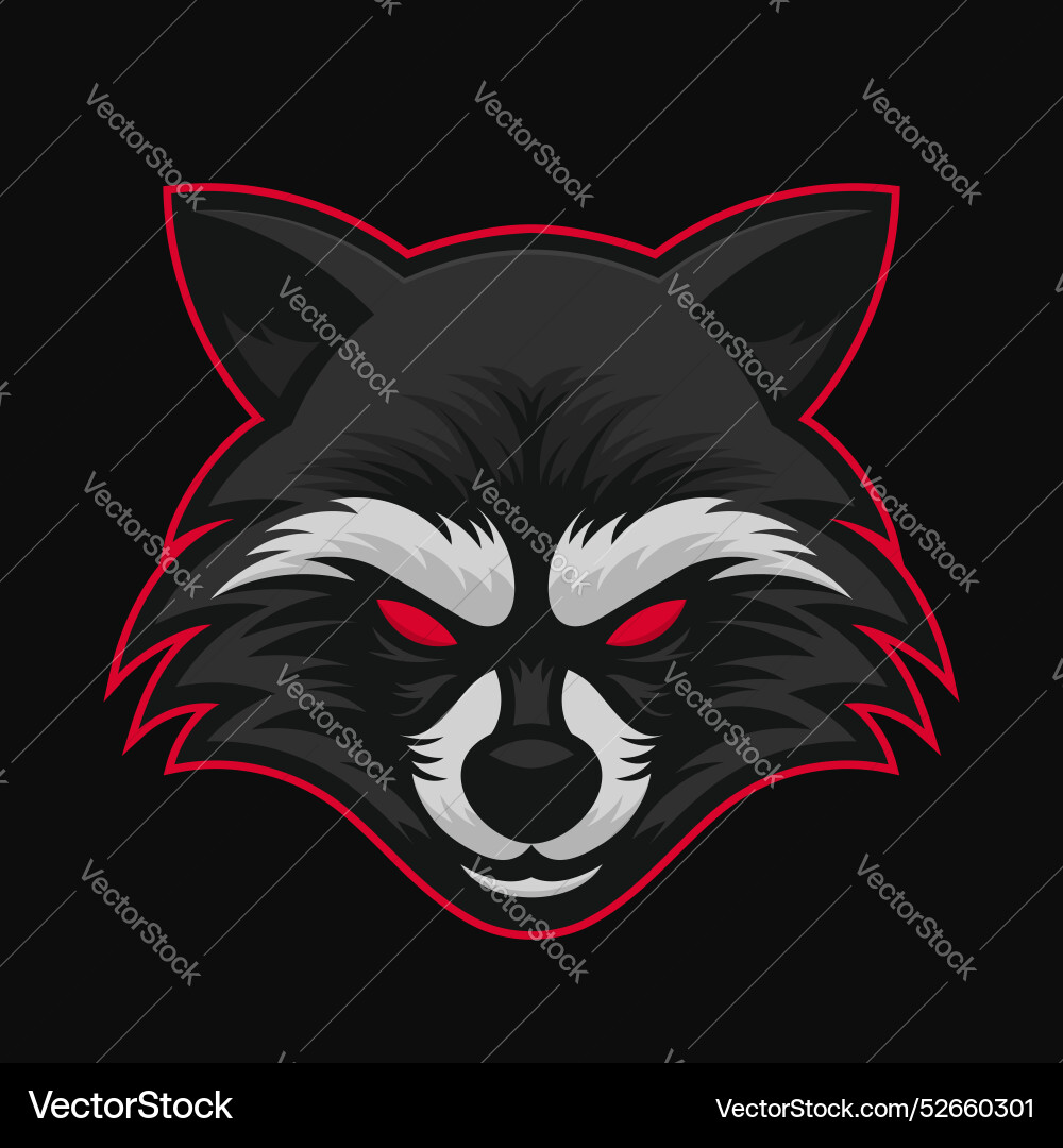 Angry raccoon logo mascot design Royalty Free Vector Image