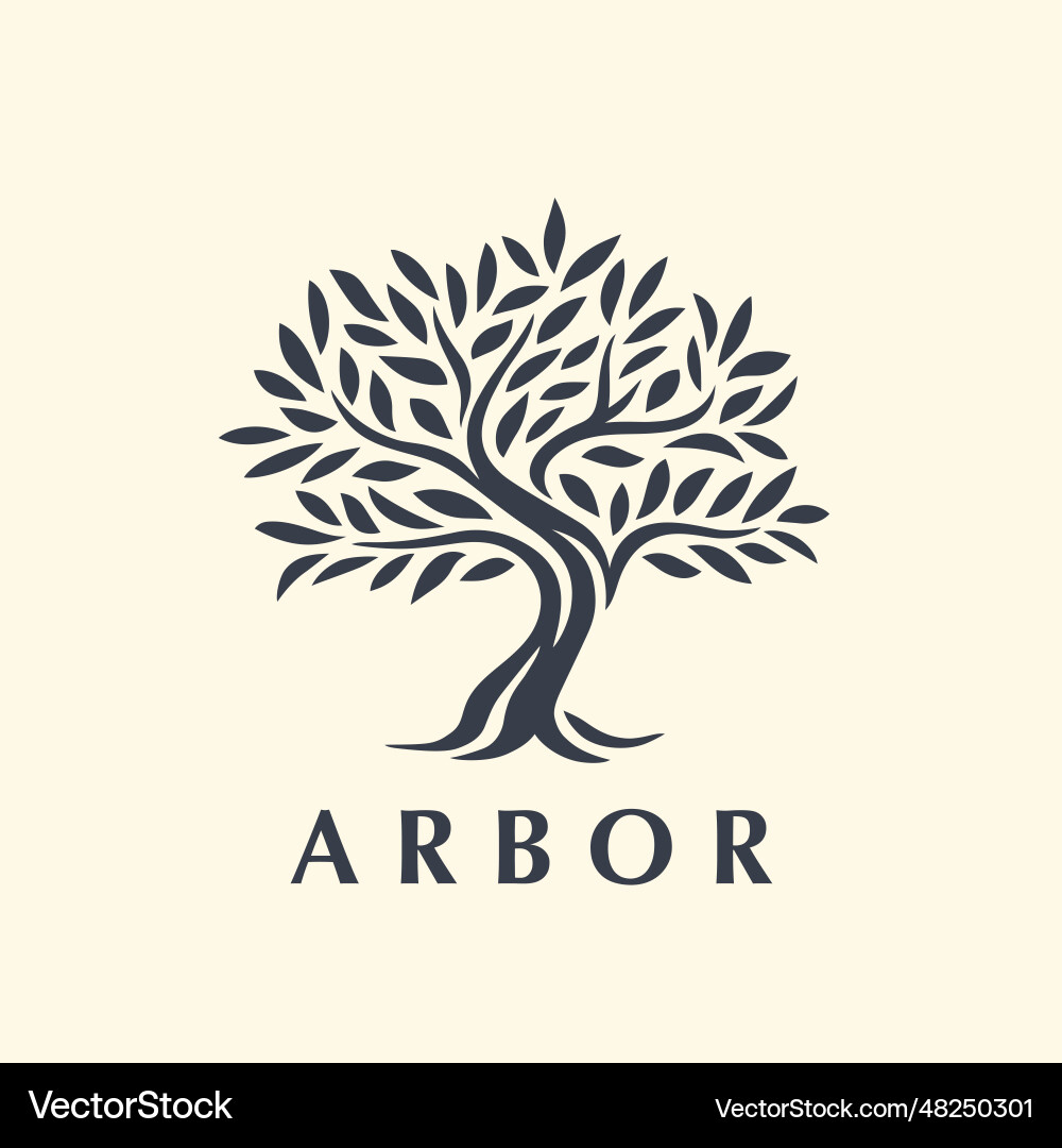 Arbor tree logo mark icon design Royalty Free Vector Image