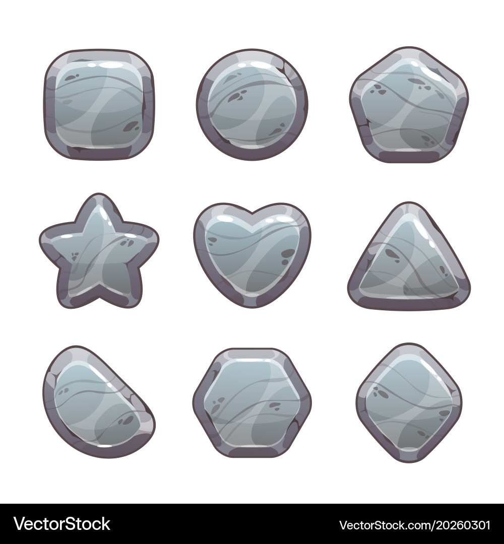 Cartoon grey stone assets Royalty Free Vector Image