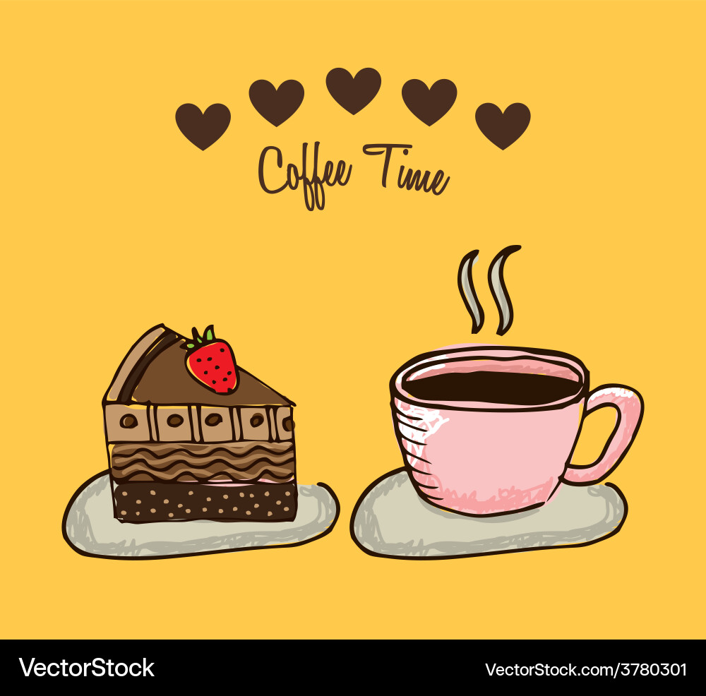 Coffee time Royalty Free Vector Image - VectorStock