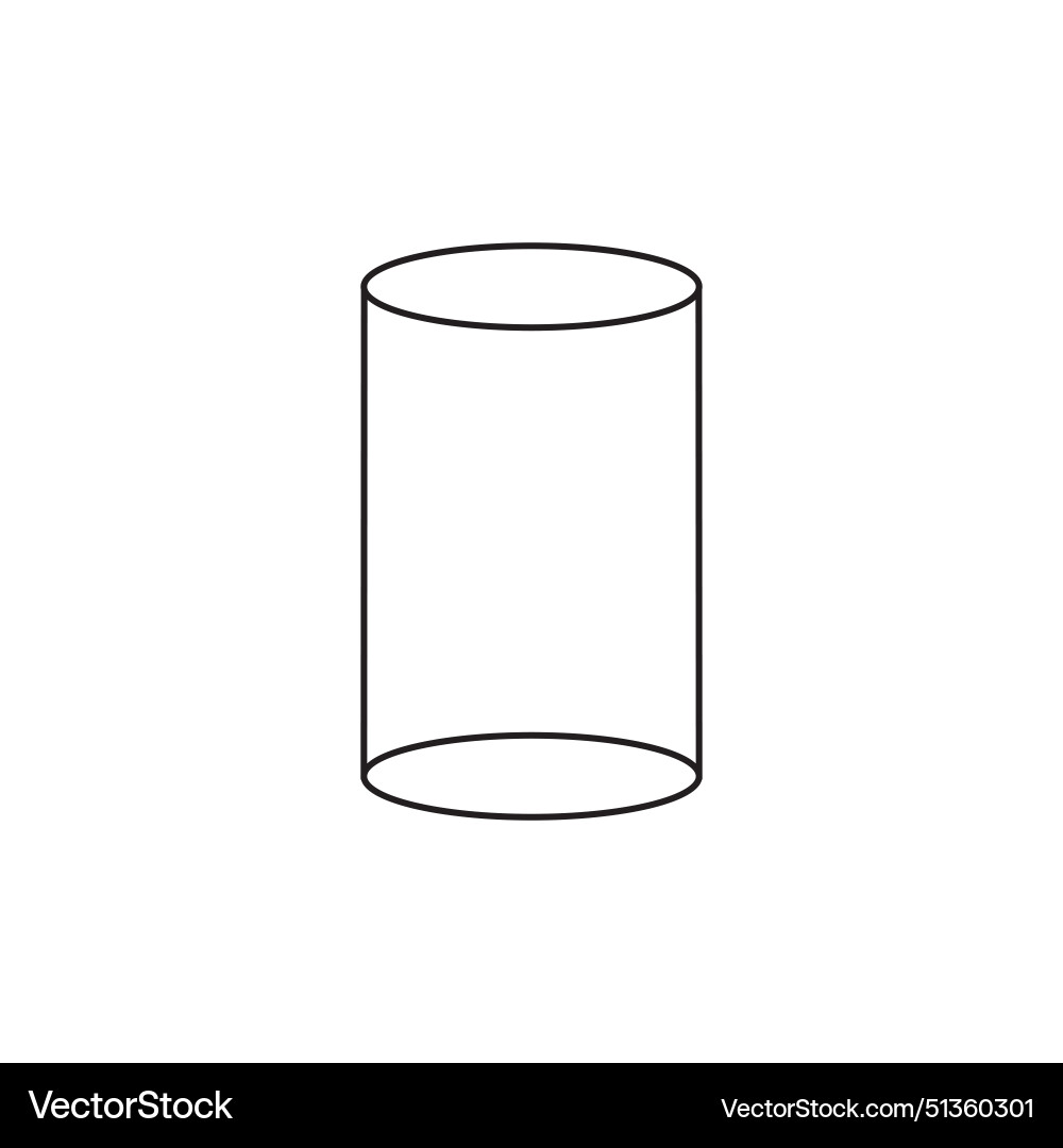 Cylinder geometrical figure outline icon Vector Image