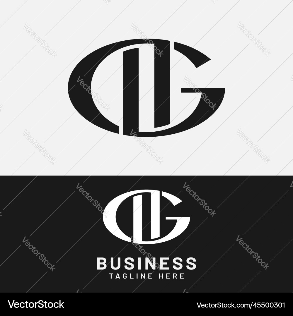 D g dg gd letter monogram logo design template Vector Image