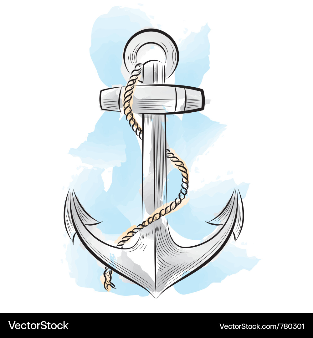 Drawing color anchor Royalty Free Vector Image