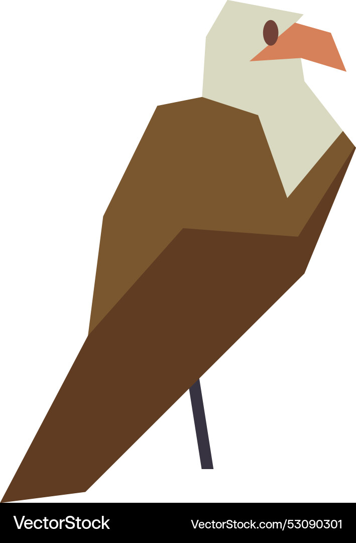 Eagle low poly icon color wild bird Royalty Free Vector