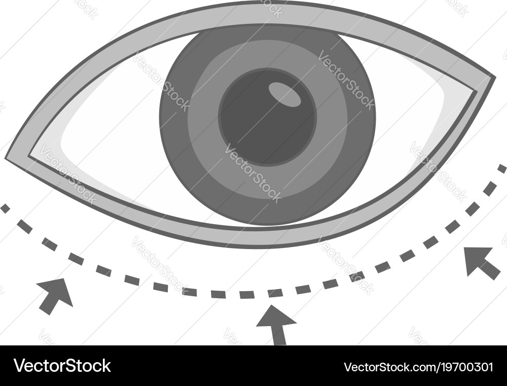 Eye surgery correction icon monochrome Royalty Free Vector