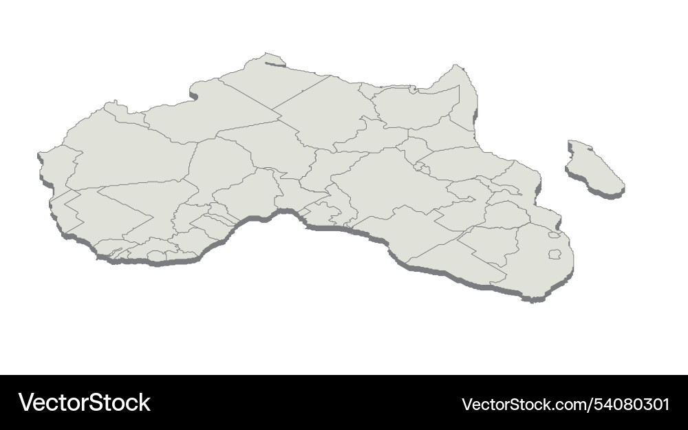 Isometric of a map africa continent Royalty Free Vector