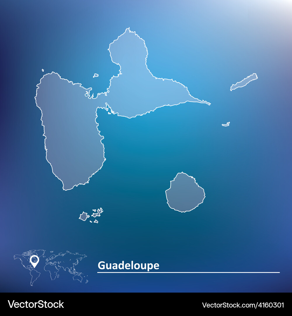 Landkarte von guadeloupe Lizenzfreies Vektorbild