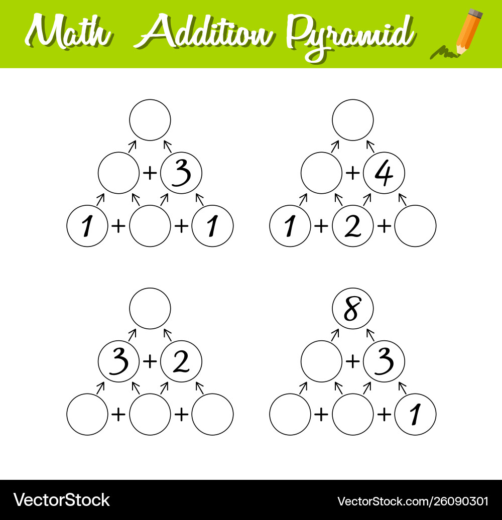 Math pyramid game educational a mathematical Vector Image