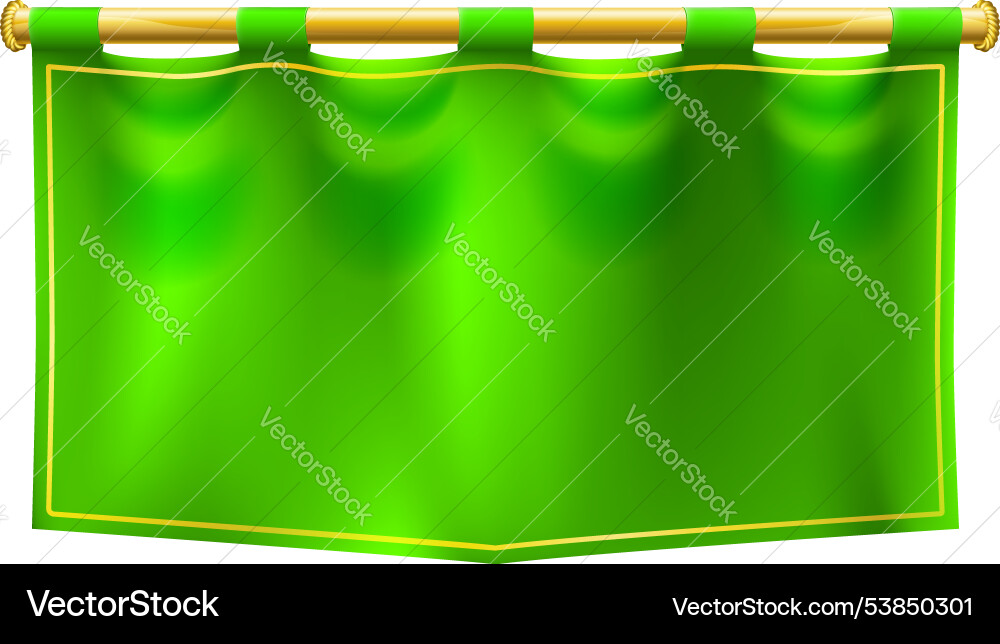 Medieval green royal banner flag Royalty Free Vector Image