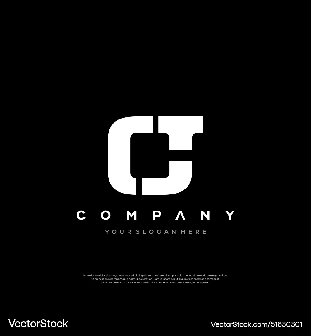 Modern ct logo design Royalty Free Vector Image