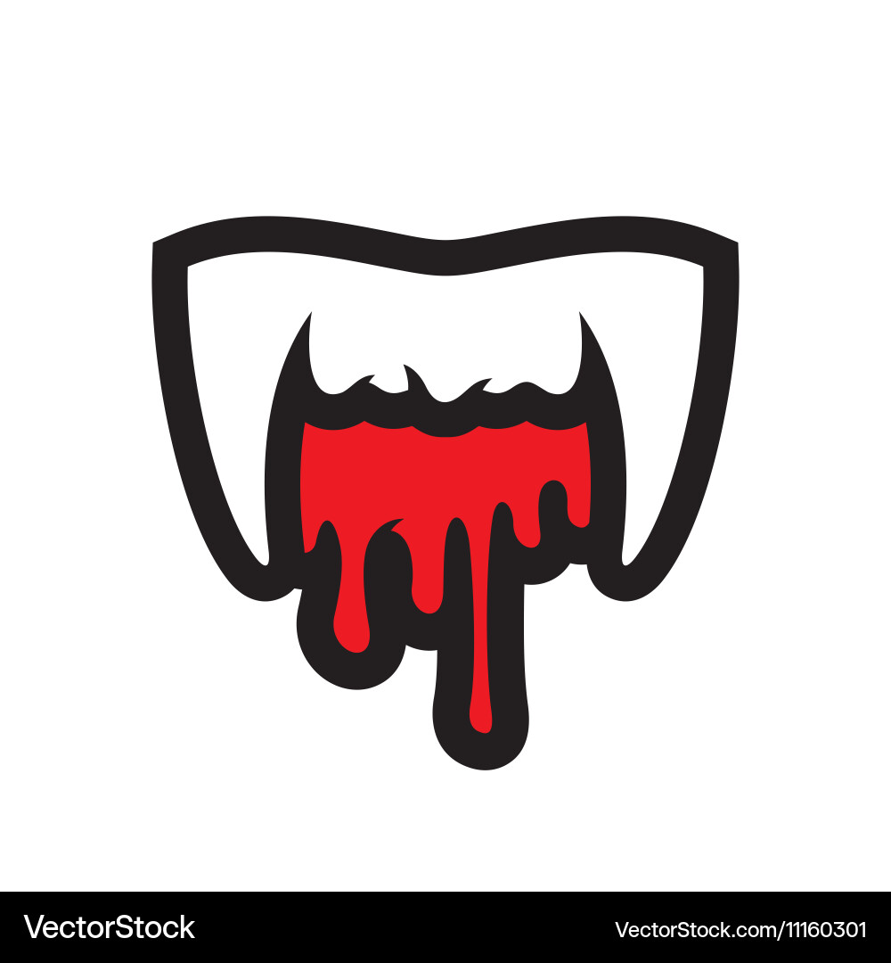White vampire teeth cartoon Royalty Free Vector Image
