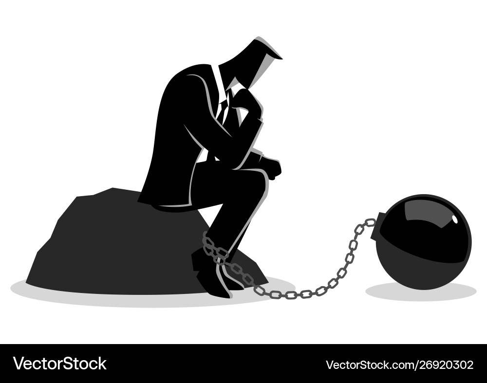 A chained businessman Royalty Free Vector Image