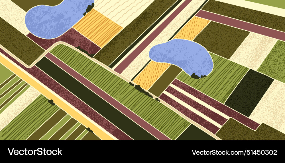 Agriculture field patches pattern farm land Vector Image
