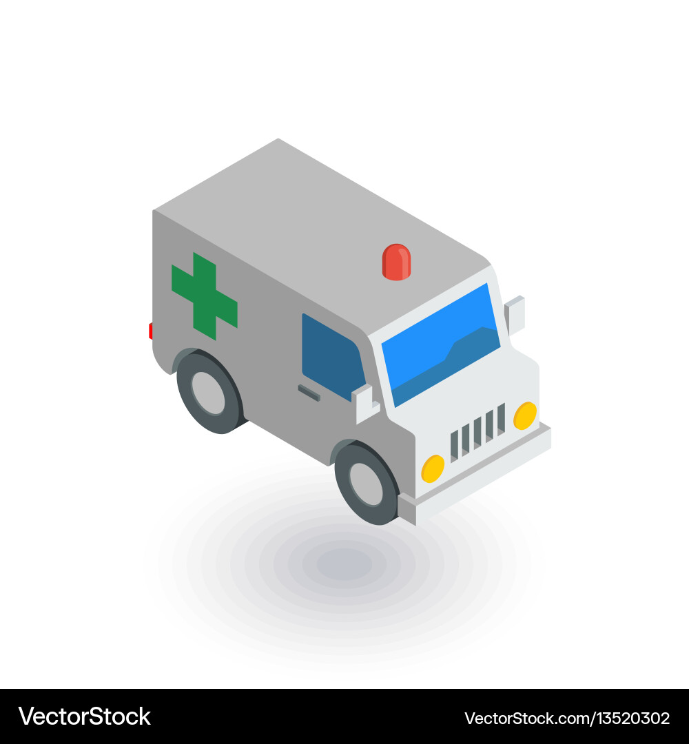 Ambulance medical car isometric flat icon 3d Vector Image
