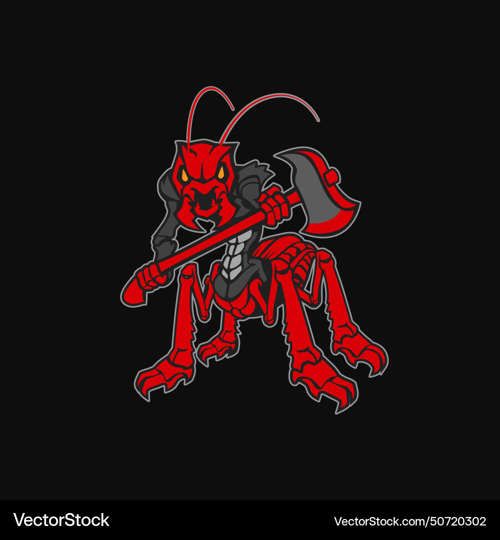 Ant mascot character design element Royalty Free Vector