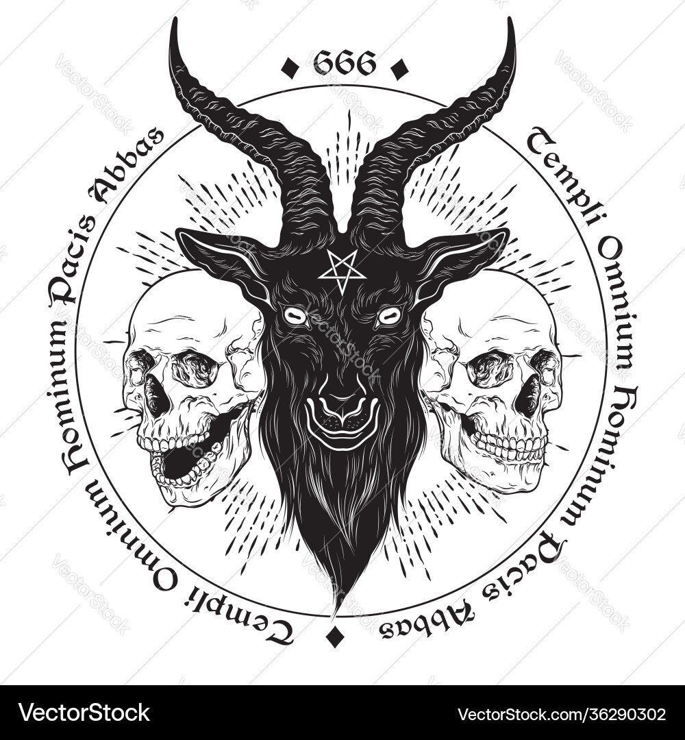 Baphomet Goat Head Print Royalty Free Vector Image