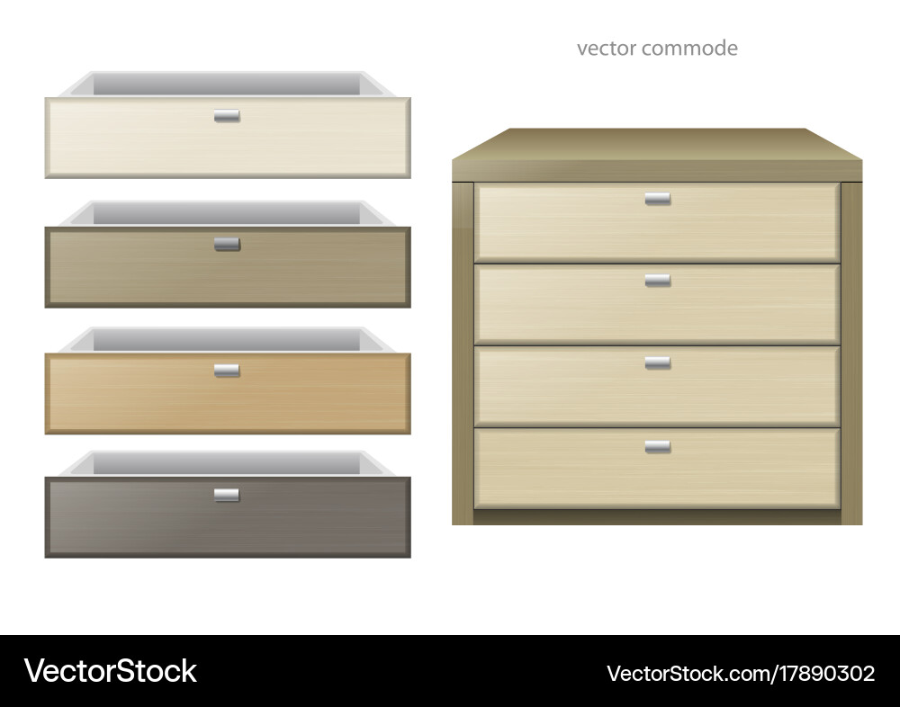 Chest of drawers multicolor Royalty Free Vector Image
