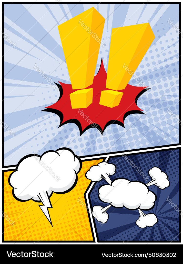 Comic book pop art cartoon layout template Vector Image