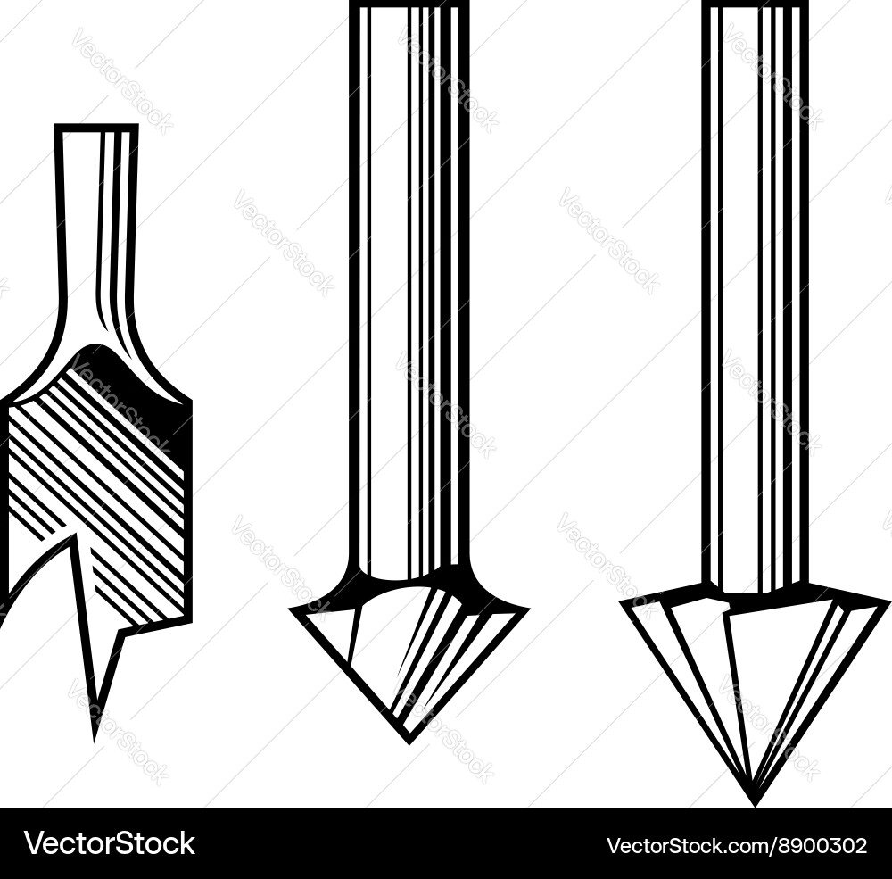 Drill bits Royalty Free Vector Image - VectorStock