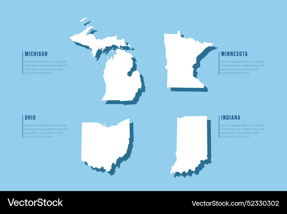 Hand drawn usa states outline map Royalty Free Vector Image