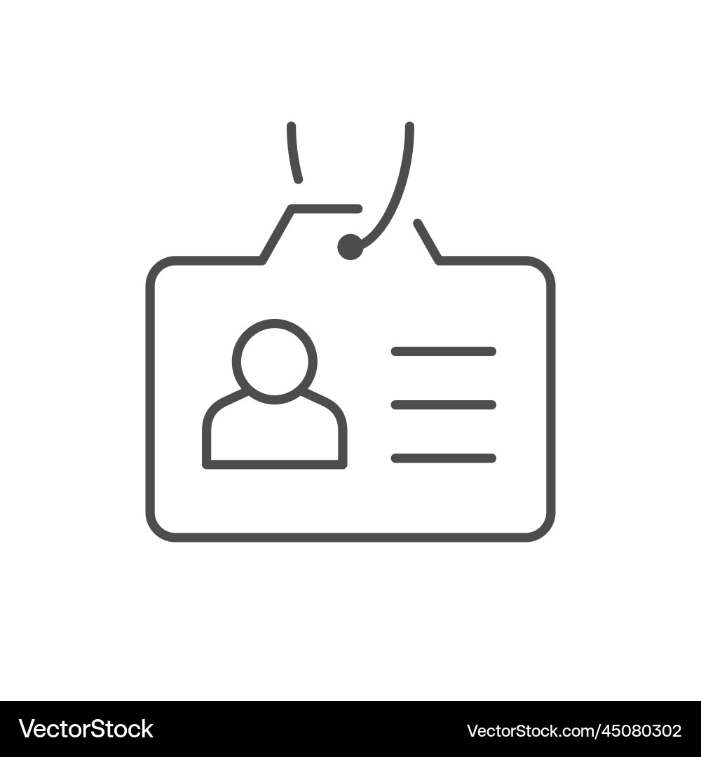 Id card line outline icon Royalty Free Vector Image