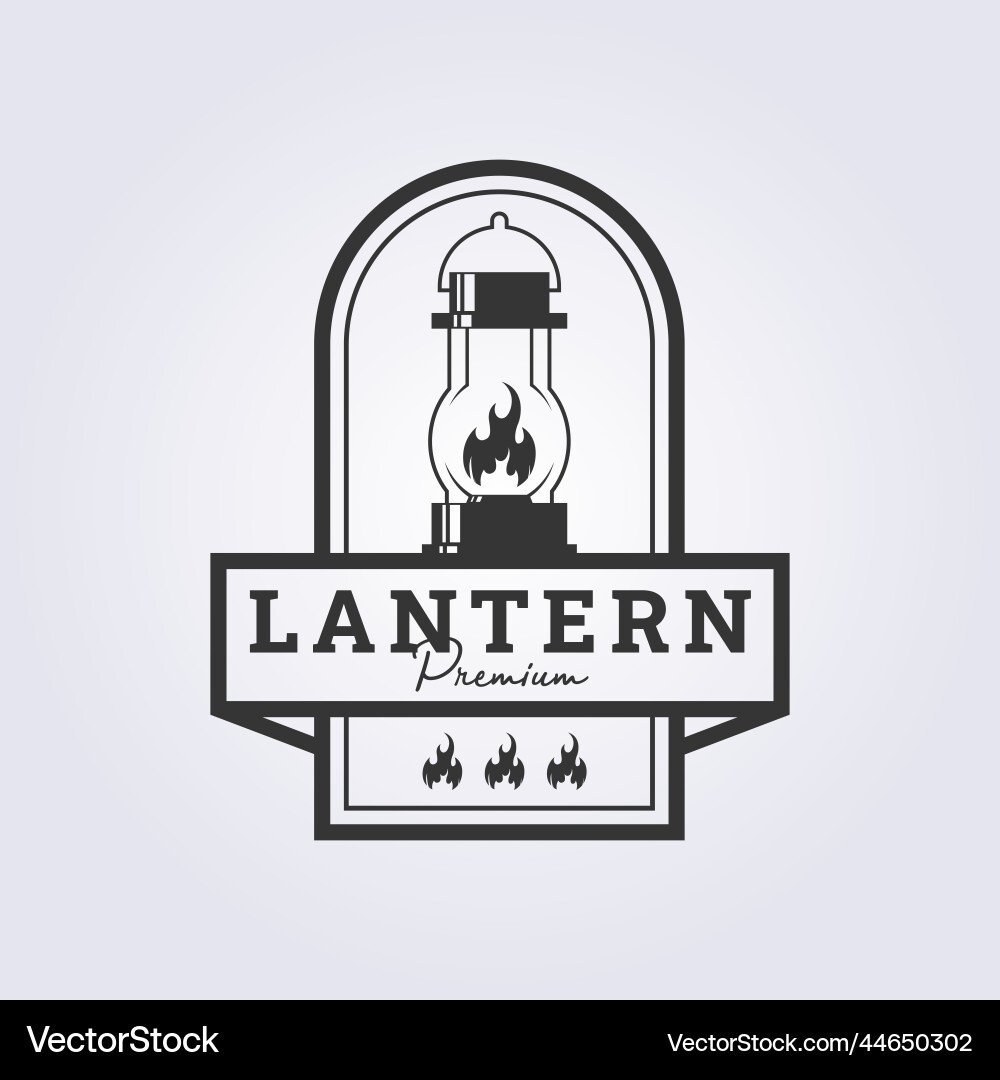 Lantern lamp silhouette logo retro and vintage Vector Image
