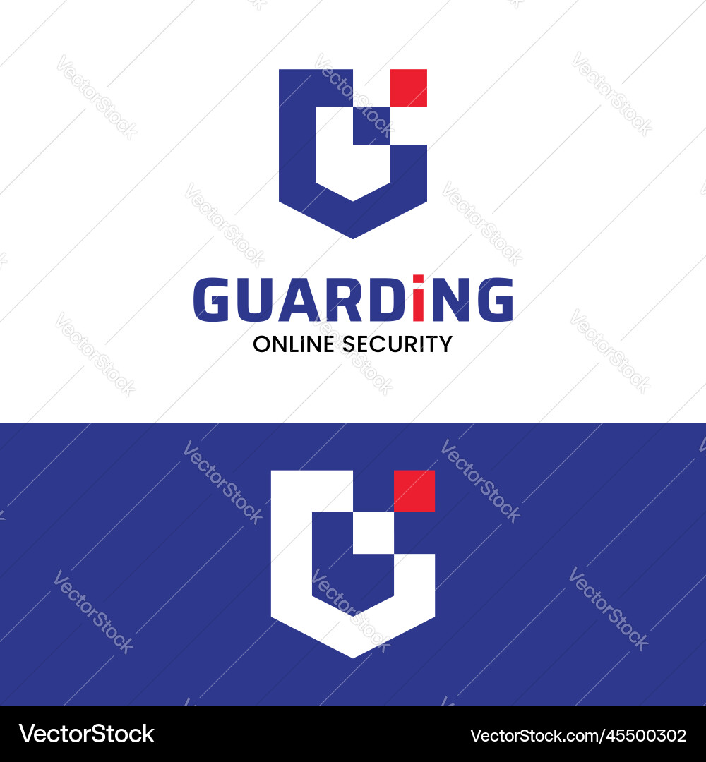Letter initial g guard shield logo design template