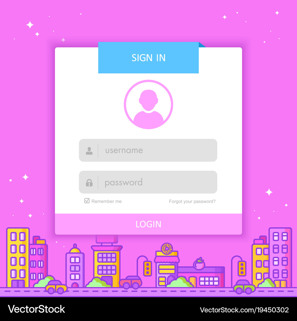 Login form design Royalty Free Vector Image - VectorStock