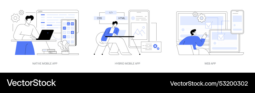 Mobile apps isolated cartoon Royalty Free Vector Image