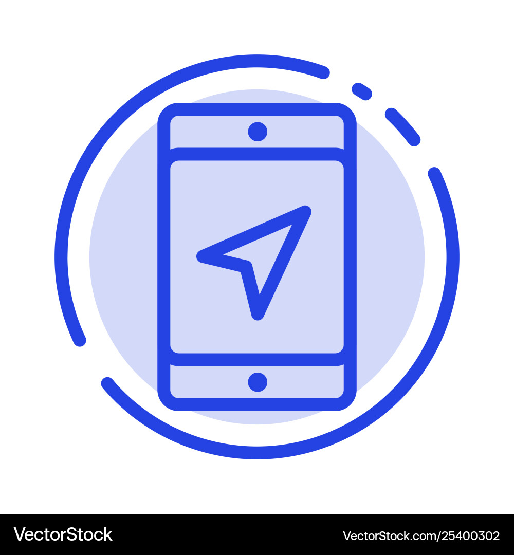Mobile location map service blue dotted line Vector Image