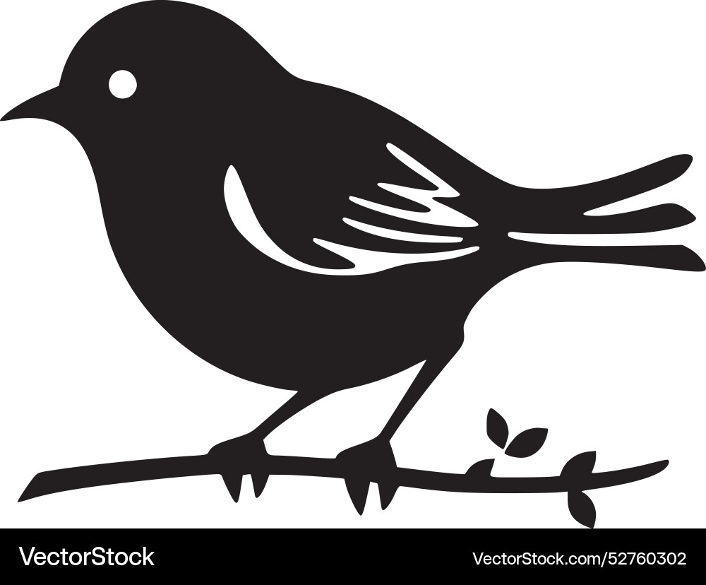 Robin bird - minimalist and simple silhouette Vector Image