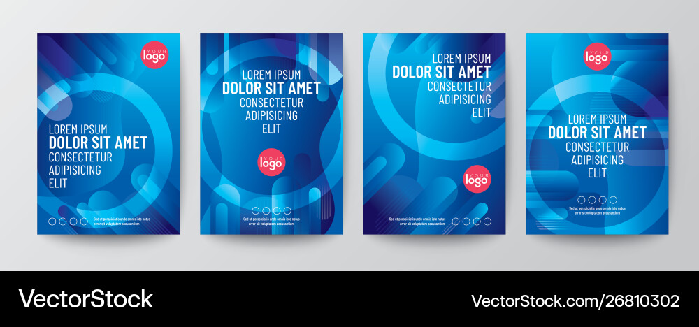 Set abstract round shape graphic elements Vector Image