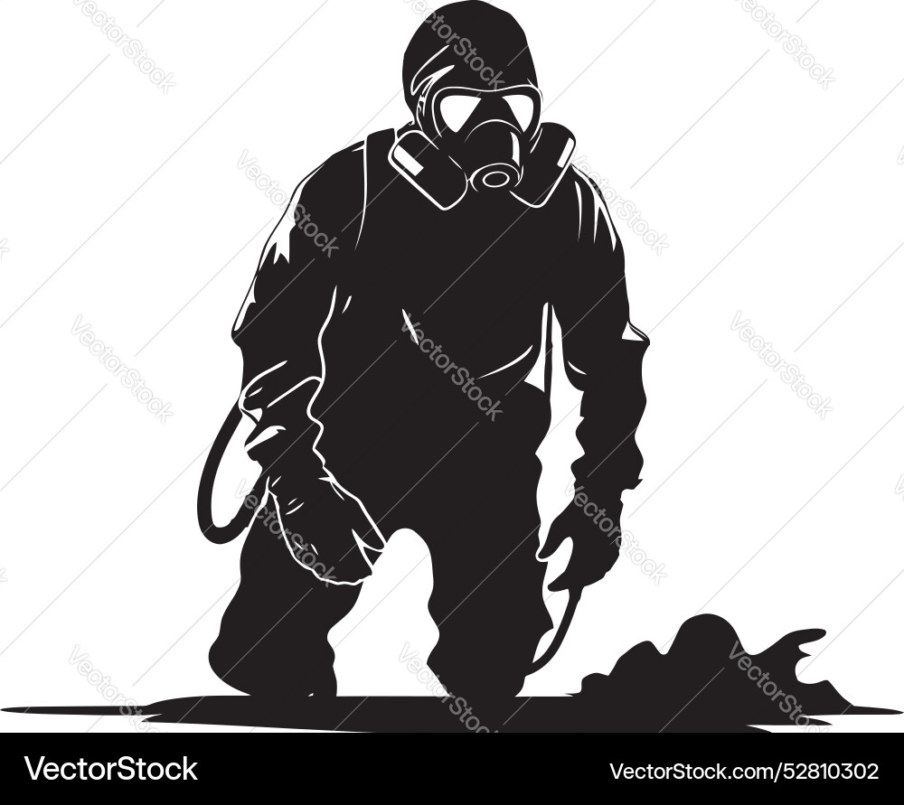 Toxicavenger logo design bugbanish fumigating man Vector Image