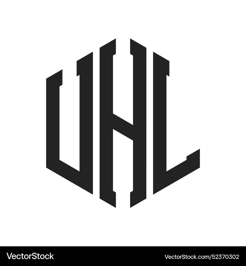 Uhl logo design initial letter monogram Royalty Free Vector