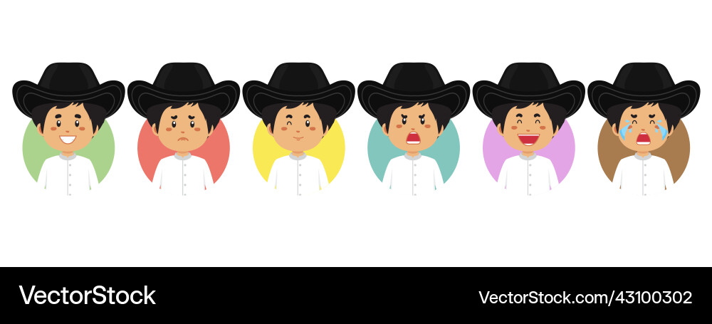 Venezuela avatar with various expression Vector Image
