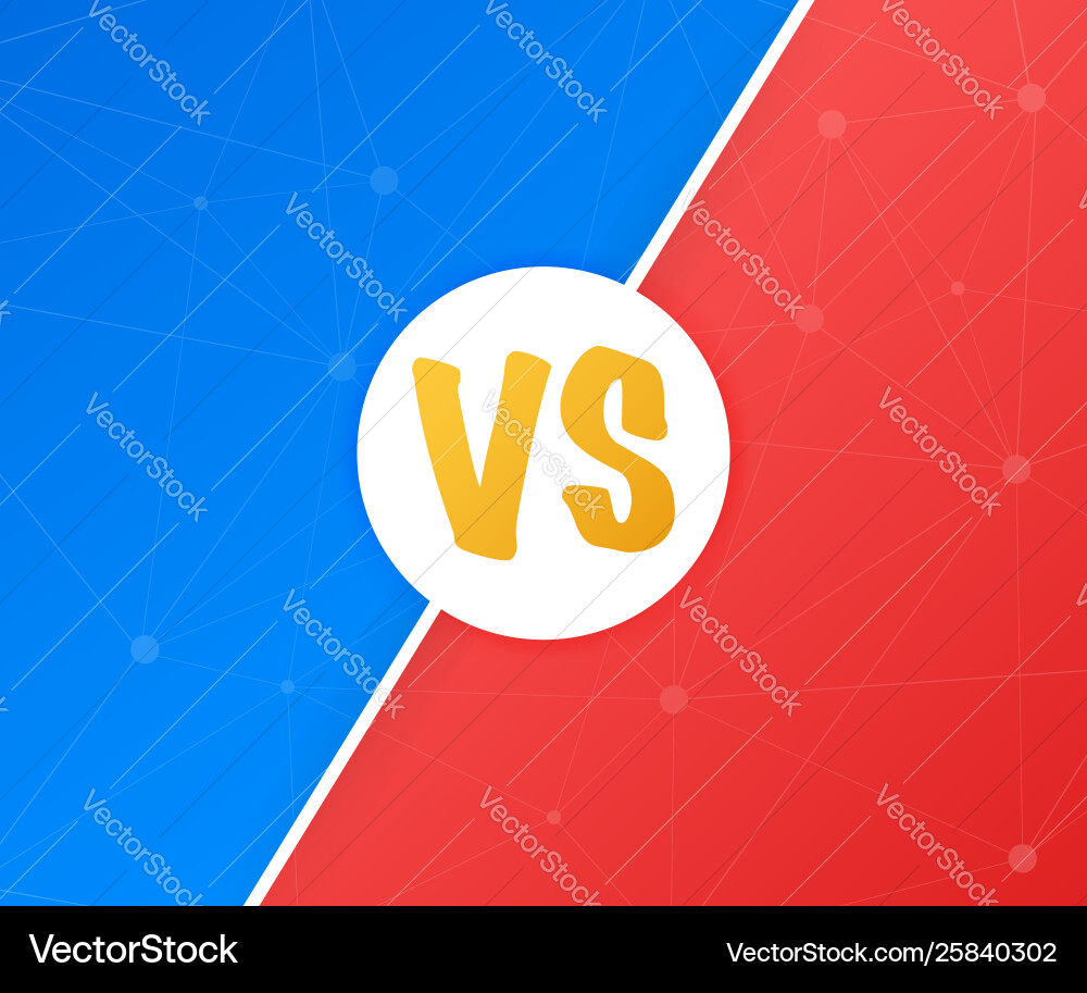Vs versus blue and red comic design battle banner Vector Image