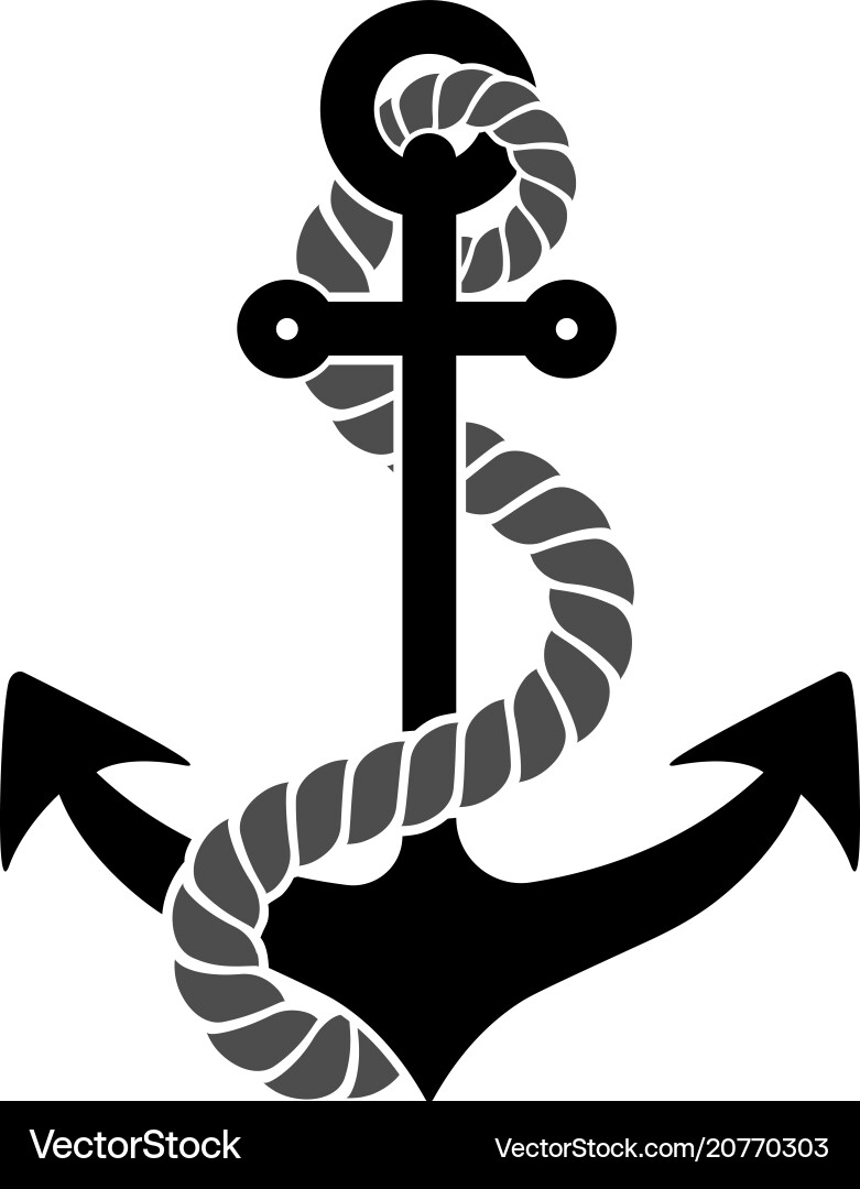 Anchor with rope Royalty Free Vector Image - VectorStock