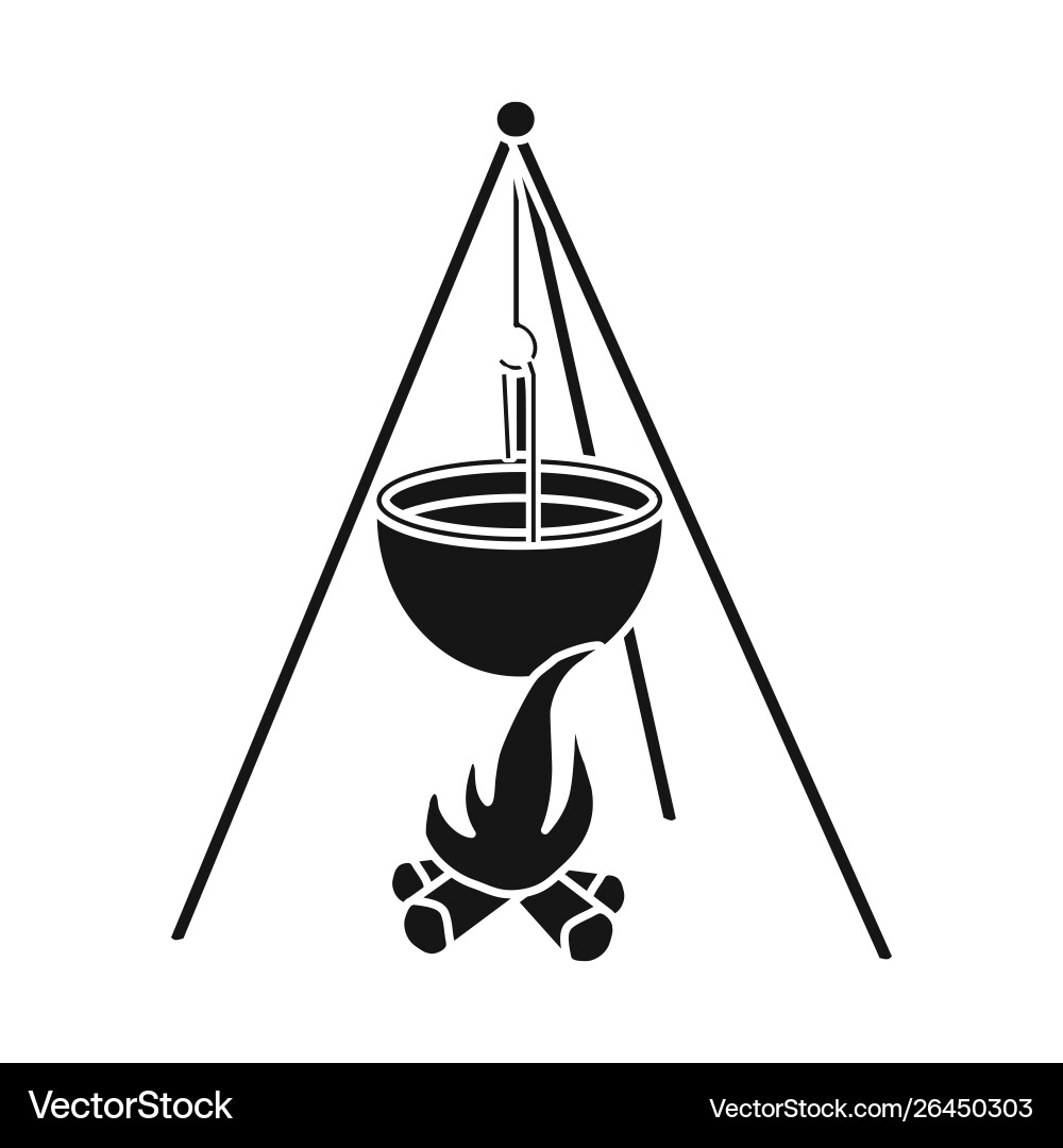 Campfire and cauldron logo Royalty Free Vector Image