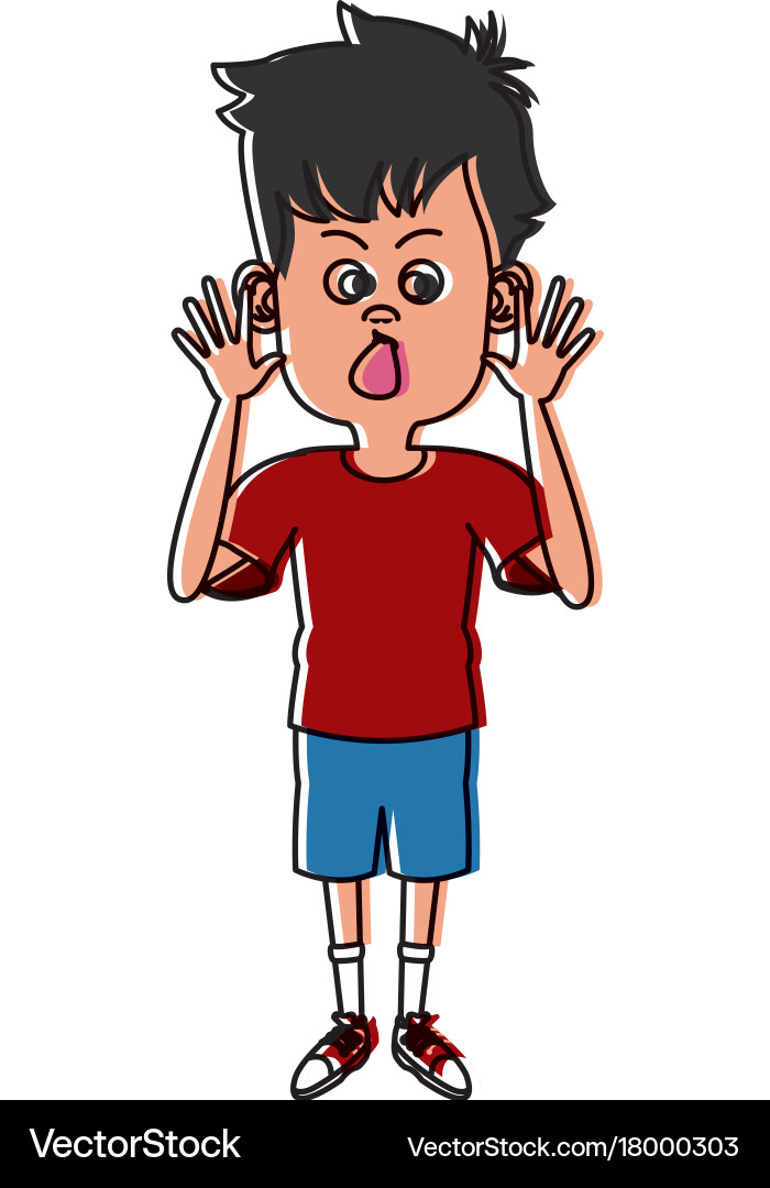 Cute and funny boy cartoon Royalty Free Vector Image