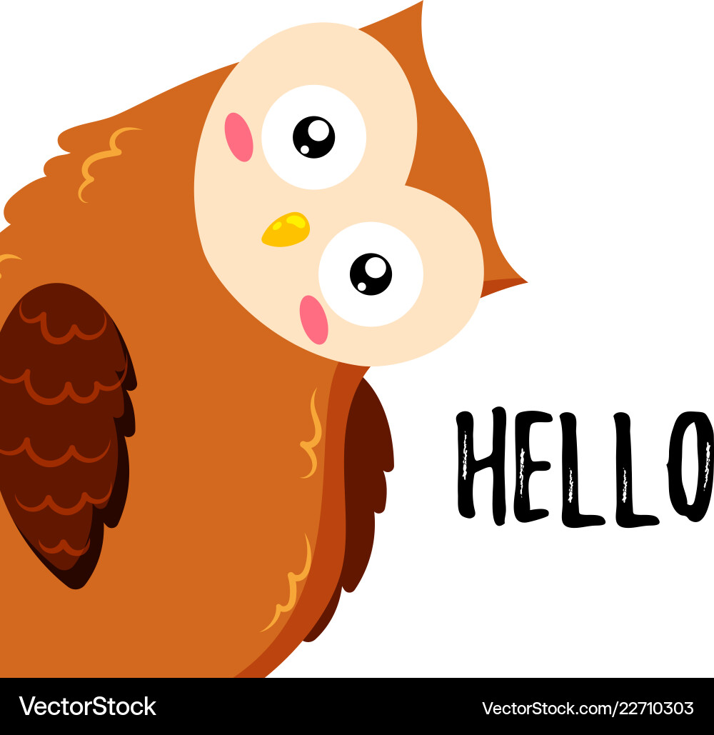 Cute cartoon funny owl doodle Royalty Free Vector Image