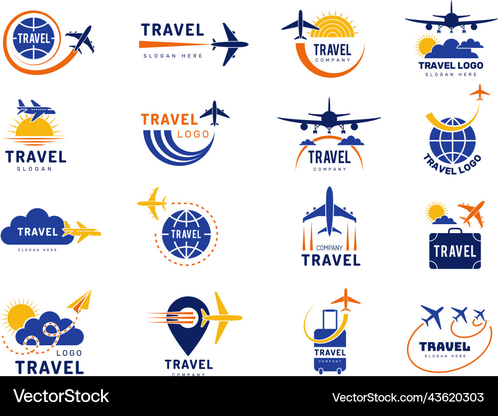 Travel & Tourism Logos Royalty Free Vector Image