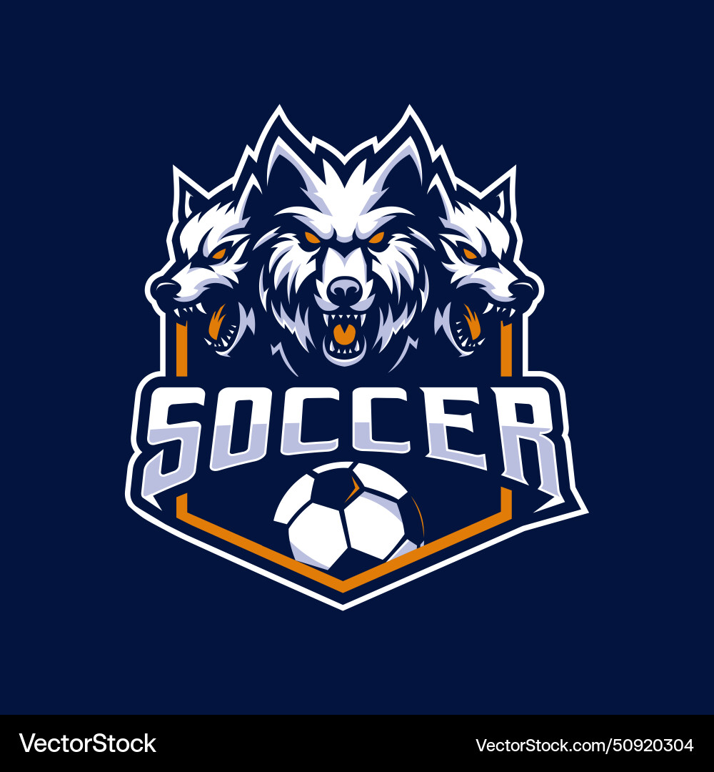Aggressive Wolf Logo Royalty Free Vector Image