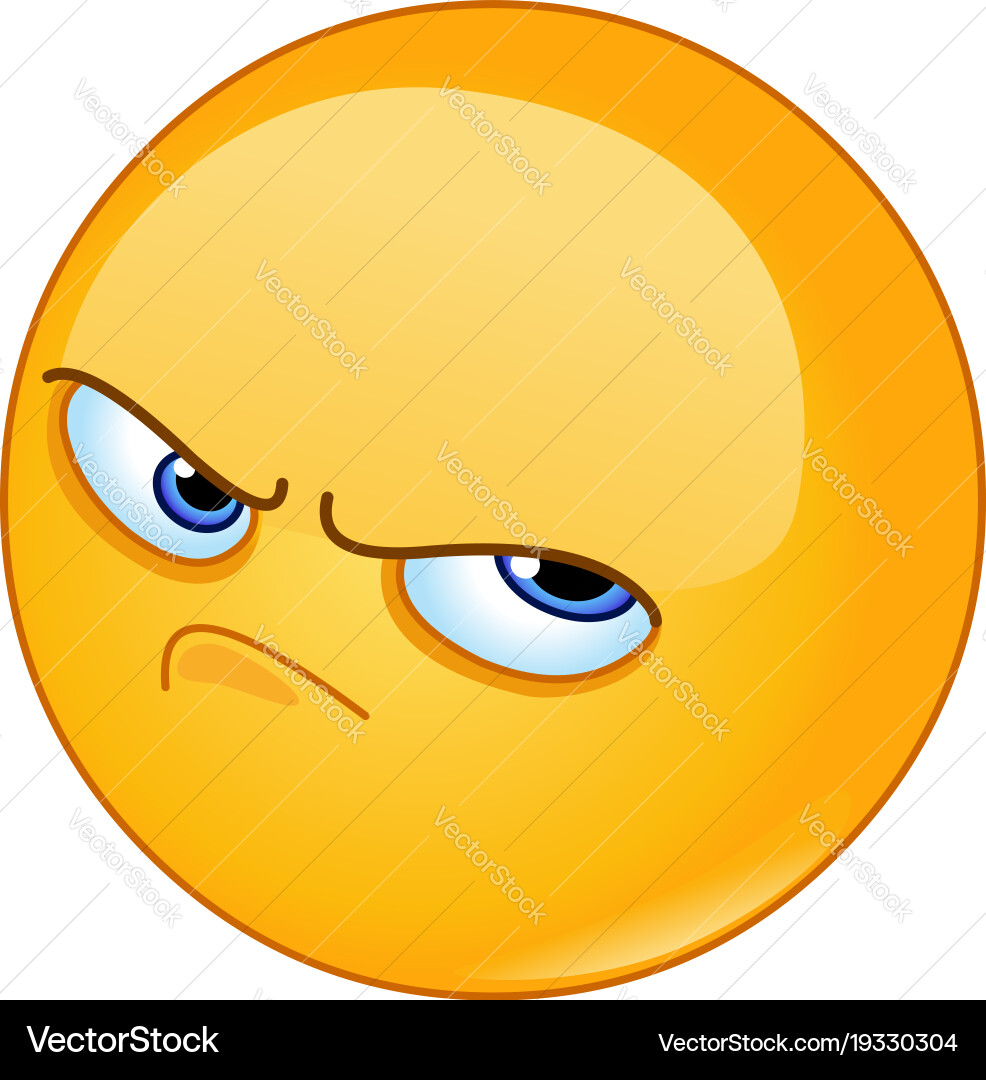 Angry Yellow Emoticon Royalty Free Vector Image