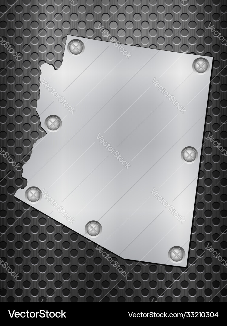 Arizona State Map - Metal Grid Royalty Free Vector Image