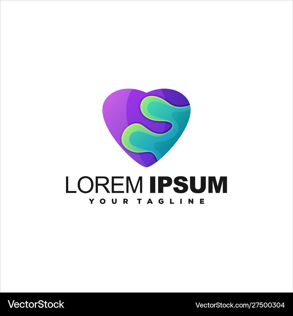 Awesome gradient heart logo design Royalty Free Vector Image